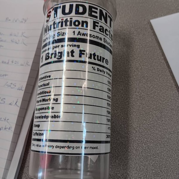 Student Nutrition Facts, SVG Nutritional Fact Label Template, Printable ...