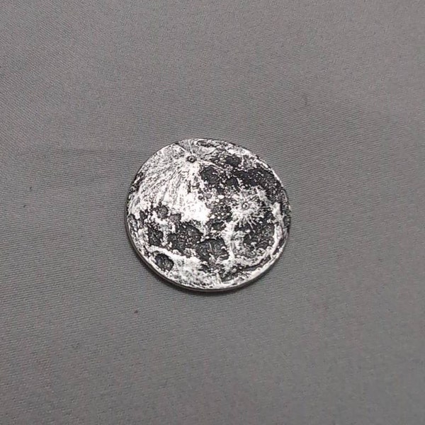 Silver Full Moon Coin - 1 in / 26 Mm - Etsy
