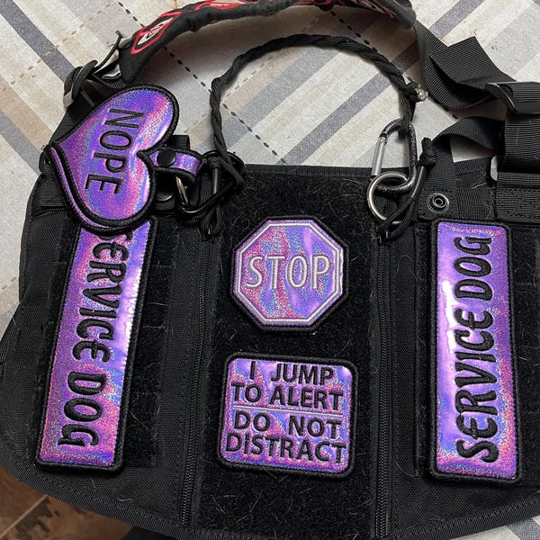 Basic Patch Set Black Canvas Teal Embroidery POTS Dysautonomia Patch ...