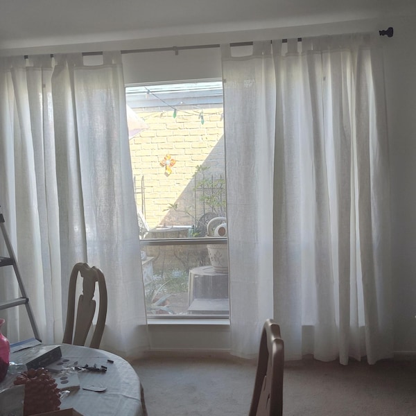 Tab Top Linen Curtains - Linen Curtains Bedroom - Linen Tab Top Curtain ...