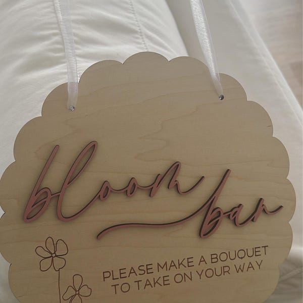 Bloom Bar Sign, Flower Bar Bridal Shower Sign, Baby in Bloom Baby ...