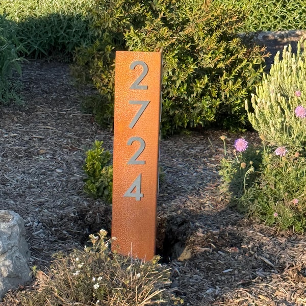 Two Way Address Sign, House Numbers, Address Plaque, Vertical, Modern ...