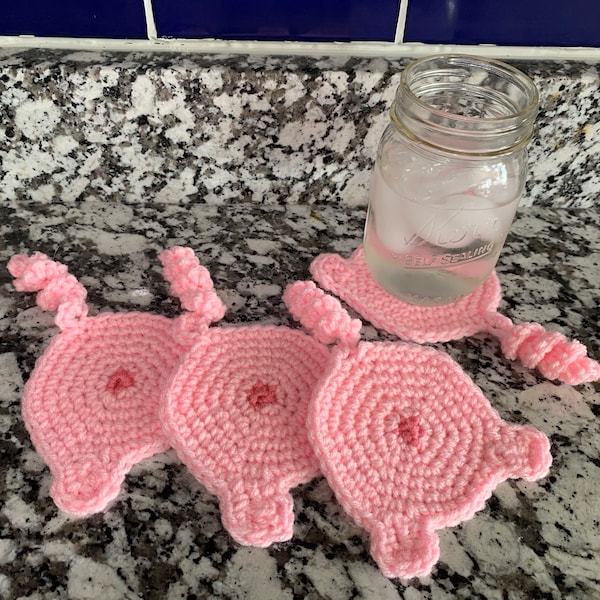 Pig Butt Coaster Crochet PATTERN - Etsy