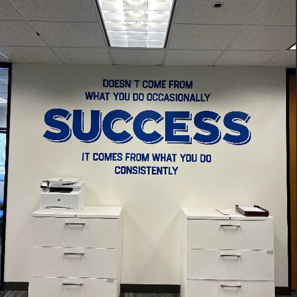Success Wall Decal, Office Wall Art, Office Decor, Office Wall Decal ...