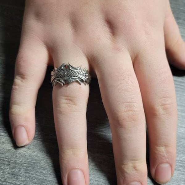 Sterling Silver Art Deco Ring, Gothic Ring, Alternative Jewelry ...