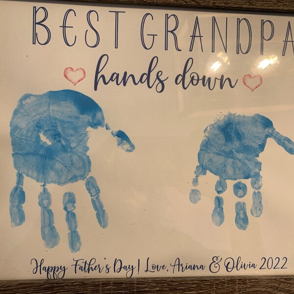 Best Grandpa Hands Down Editable Sign, Edit Yourself Hand Print Father ...