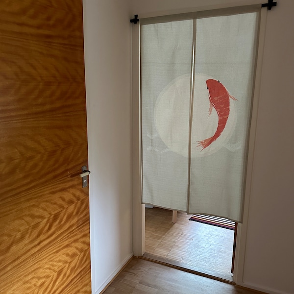 Koi Fish Japan Noren Door Curtain With Velcro/grommet/sleeve, Japanese ...