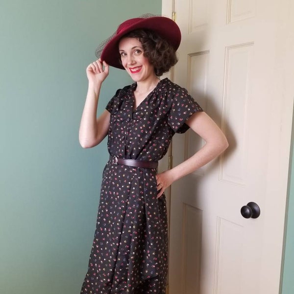 Simplicity 1681 1940s Teenage One Piece Dress With Sweetheart Neck ...