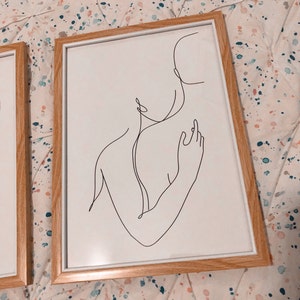 Abstract Couple Line Art Romantic Poster Couple One Line Art Body ...