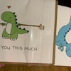 Cute Dinosaur Card - T-rex I Love You This Much, Love Card, Funny ...