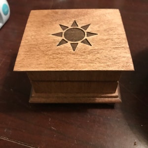Here Comes the Sun Wooden Music Box Custom Music Box With a Sun Image ...