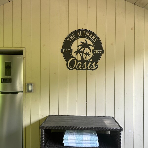 Personalized Family Pool Sign, Swimming Pool Metal Sign, Oasis Sign ...