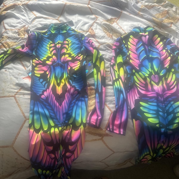 Neon Costume Set, UV Light Outfit, Rave Costume Set Woman, Performance ...