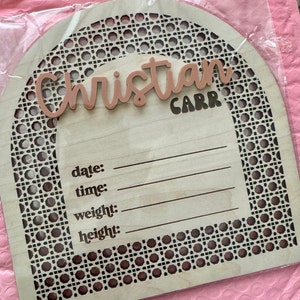 Baby Birth Announcement Sign, Boho Baby Arch Name Sign, Boho Birth ...