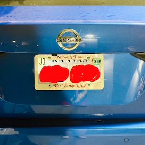 Probably Late for Something Vintage Simplistic Gen Z Meme License Plate ...