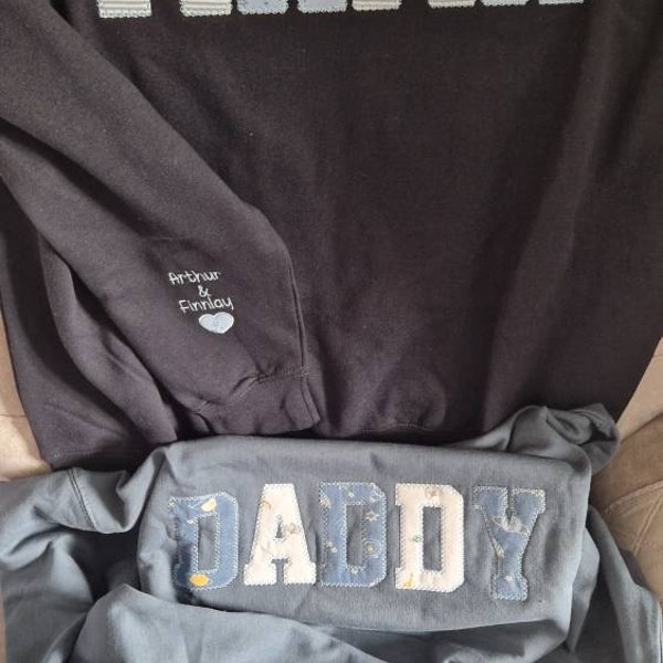 Dad, Daddy Embroidered Baby Clothes Applique Sweatshirt Papa Sweatshirt ...