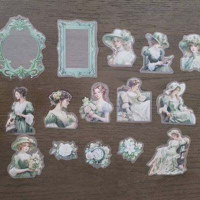 10 Pcs Victorian Vintage Window and Door Stickers, Green Window and ...