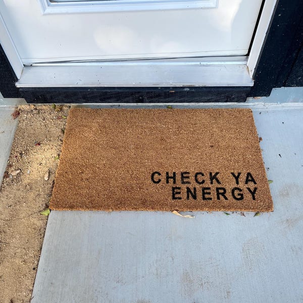 Check Ya Energy., Custom Text Doormat, Custom Door Mat, Closing Gift ...