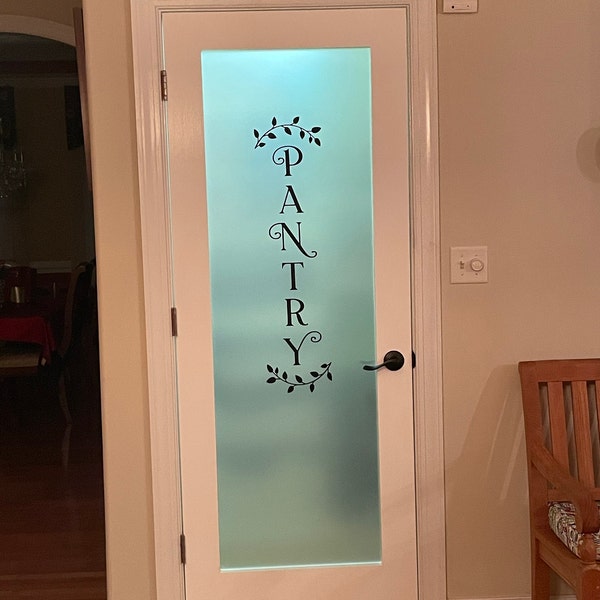 Vertical Pantry Curved Leaves Decal - Kitchen Pantry Sticker - Food ...