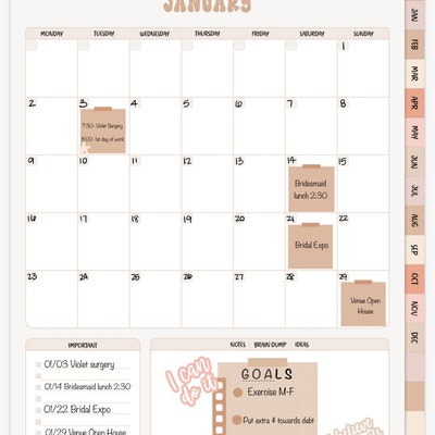 Boho Undated Goodnotes Planner, Weekly Digital Planner, Monthly Planner ...