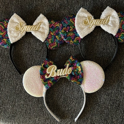 Minnie Mouse Ears, Wedding Ears for Adults and Kids, Bride Minnie Mouse ...