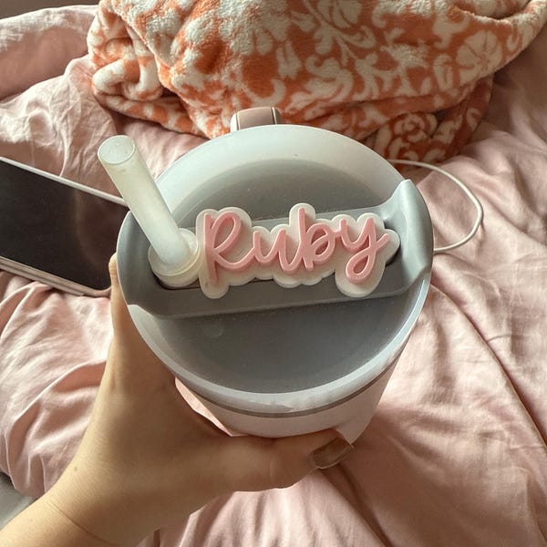 Personalised Tumbler Topper Cup Topper Name Personalised Mug Topper ...