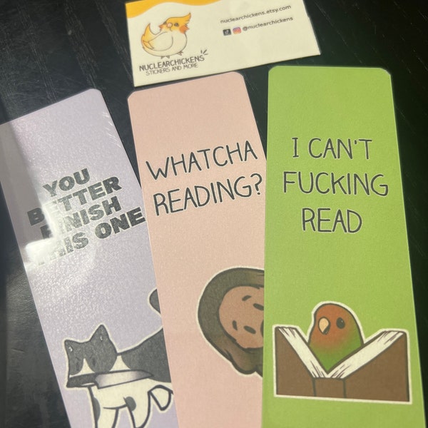 Funny Bookmark Set | Meme Bookmarks | Booktok - Etsy