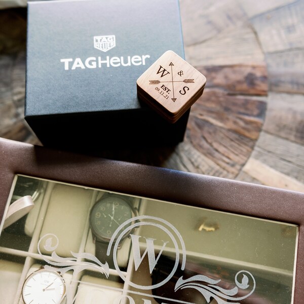Personalized Watch and Sunglasses Box - Engraved Sunglasses and Watch ...
