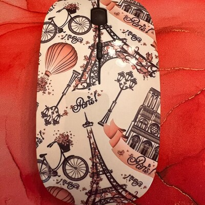 Gold Polka Dot on Print Pattern Wireless Mouse, 2.4G Portable Optical ...