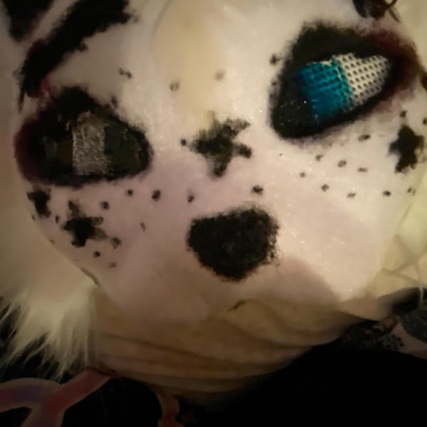 DIY Therian Cat Mask Kit Felted Plain White Blank Base Furry Fangs Eye ...
