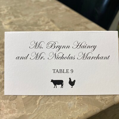 Placecards With Guest Names Table Name Cards Wedding Place Names Folded ...