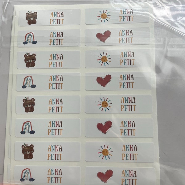 72 Skinny School Supply Labels - Dishwasher Safe - Waterproof Labels ...