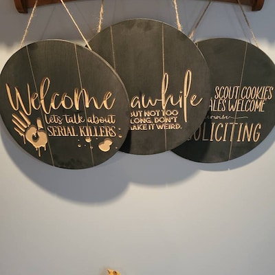 Funny Round Signs SVG Bundle , Round SVG Files, Door Hanger Svg ...