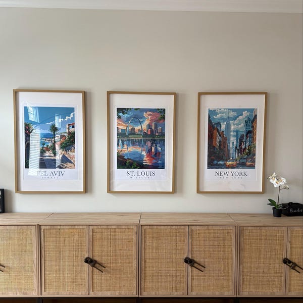 Custom Travel Prints Set – 3 City Posters, Location Wall Art, Any Place ...