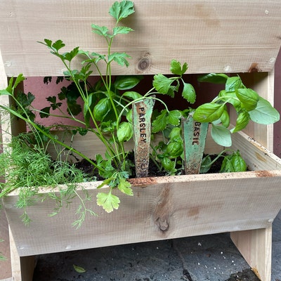 Garden Markers, Herb Stakes, Fruit & Vegetable Labels Handmade Ceramic ...