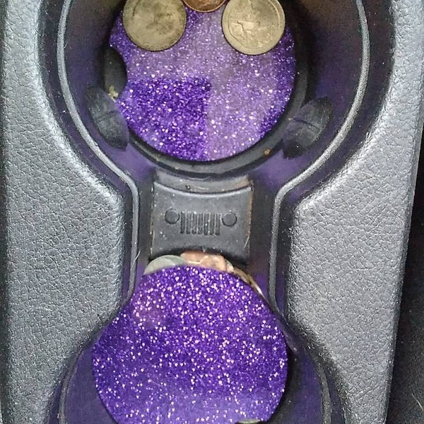 Purple Glitter Car Coasters: Sparkly Car Decor - BS Designs TX - Etsy