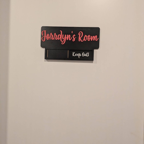 Personalised Bedroom Door Sign - Sliding Door Sign - Name Plaque - Wood ...