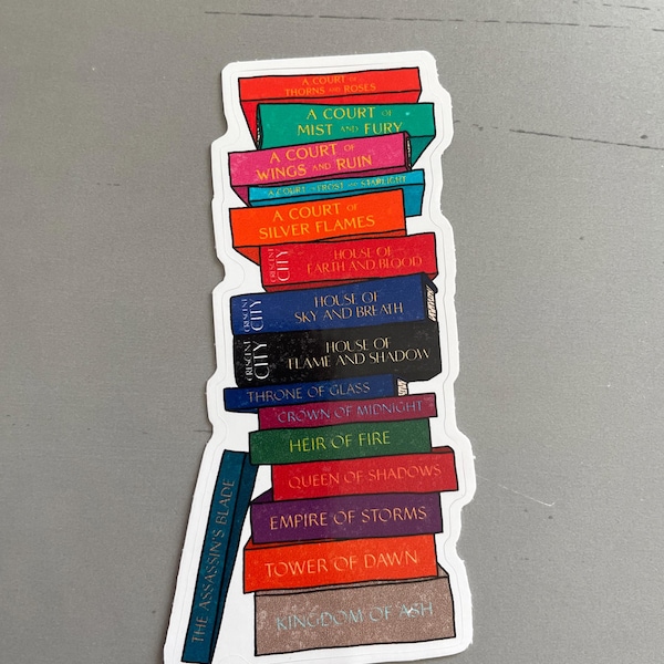 SJM Universe Book Stack Vinyl Sticker, Water Bottle Laptop Kindle Decal ...