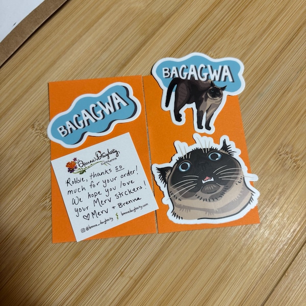 Merv the Cat Vinyl Sticker 2-pack / Mervthecat / Cat Sticker / Funny ...