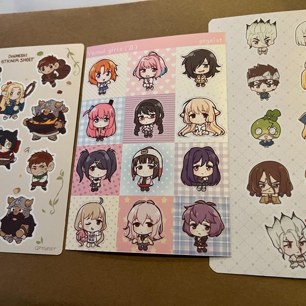 Fail Girls Sheet | Anime Girl 4x5 Sticker Sheet - Etsy