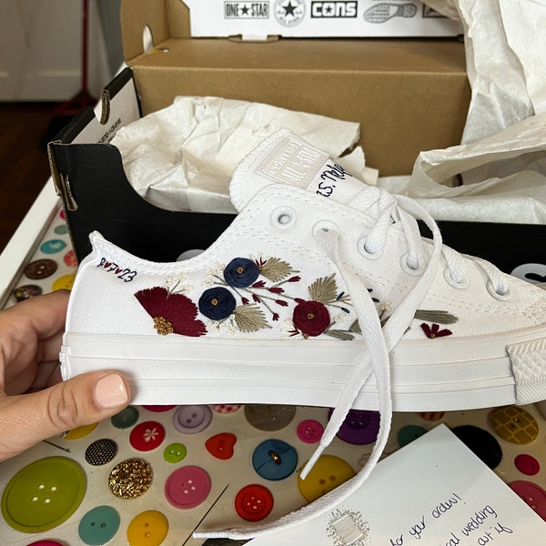 Custom Converse Chuck Taylor All Star LOW Shoes Embroidered by Hand to ...