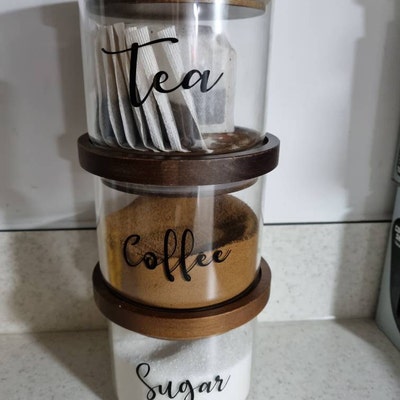 Vinyl Labels, Tea Coffee Sugar Labels, Vinyl Stickers, Jar Labels, Home ...