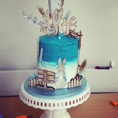 Peter Rabbit Cake Set Wooden Peter Rabbit Cake Topper Flopsy Bunny Cake ...