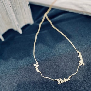 Personalized Name Tag Necklace With Box Chain, Name Bar Necklace ...