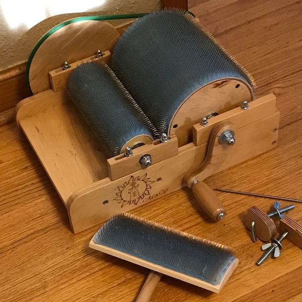 Carder for Wool Fiber Combing Cardings Blending Board - 72 TPI Drum ...