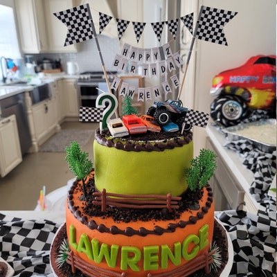 Monster Truck Cake Kit / Big Truck Crushing Cars Birthday / DIY Easy ...