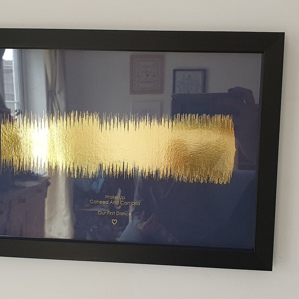 A4 Custom Metallic Soundwave Art, Favourite Song Personalised Copper ...