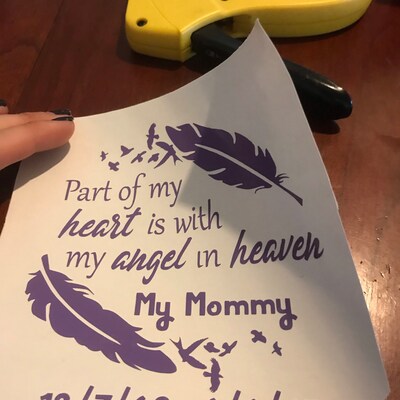 Part of My Heart is With My Angel in Heaven Clipart, Memorial SVG JPG ...