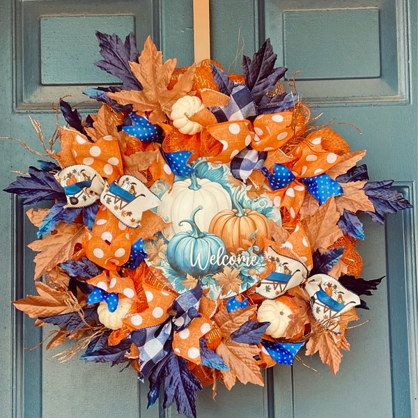 Round Fall Wreath Sign, Fall Wreath Sign, Personalize It by Pam, Signs ...