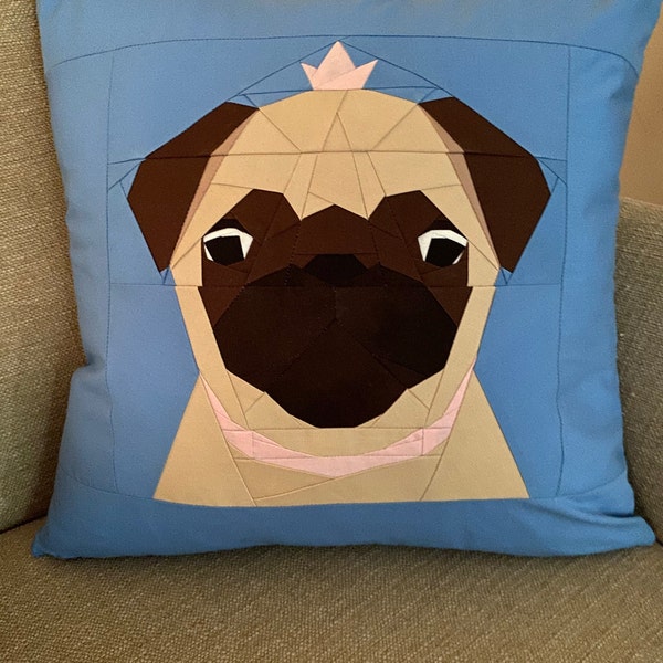 Pug Dog #23 Block PDF Paper Piecing Pattern 10" X 10" Finished - Etsy